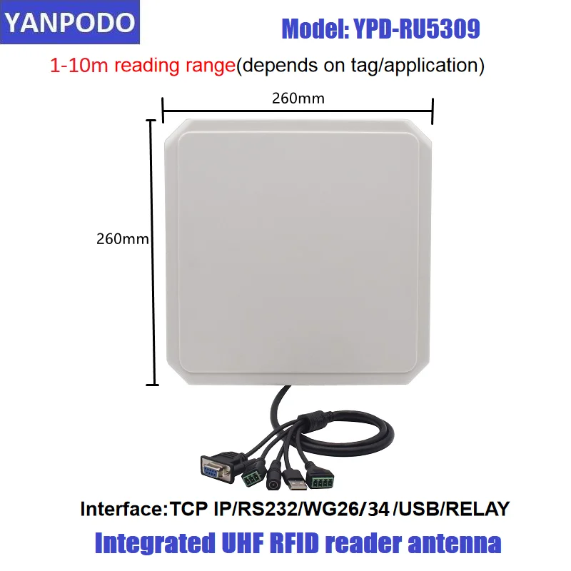 Yanpodo-10M-UHF-RFID-usb-prime-reader-RS232-WG26-RELAY-built-in-9dbi ...