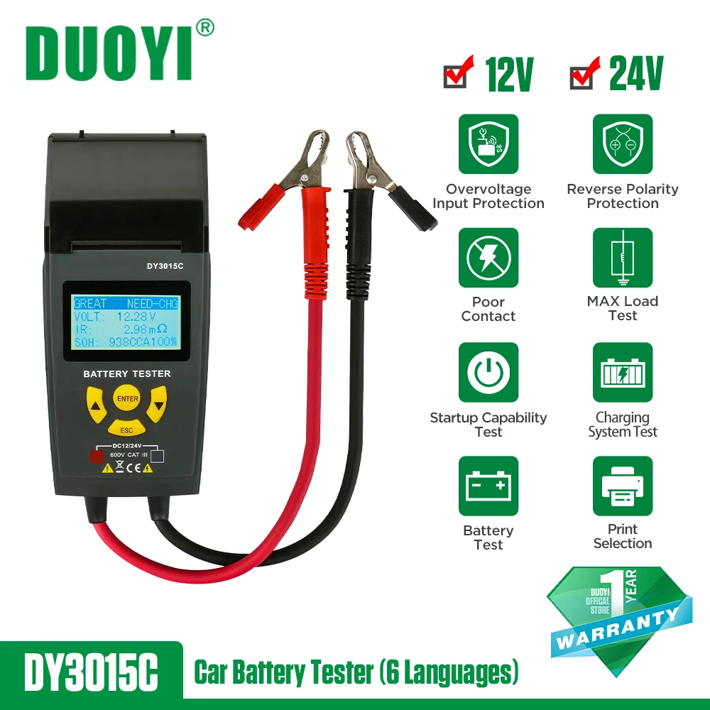 DUOYI-DY3015C-Car-Battery-Tester-12V-UPS-12V-24V-Battery-Analyzer-CCA ...