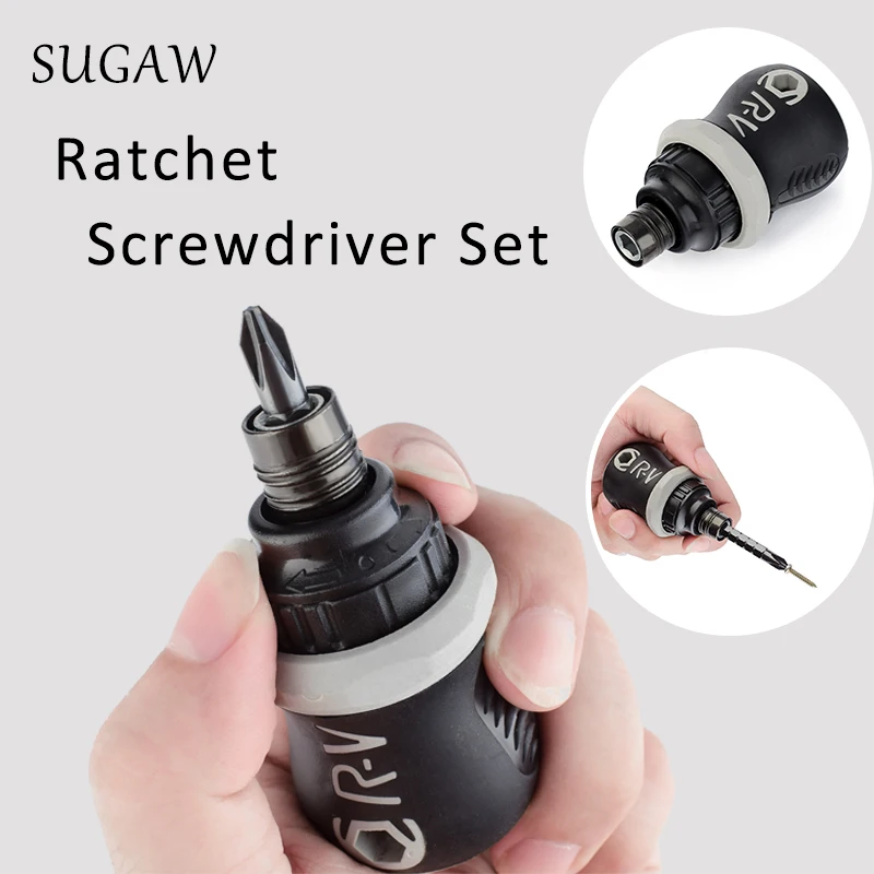 SUGAW 13 IN 1 Mini Ratchet Screwdriver Set Magnetic Telescopic ...