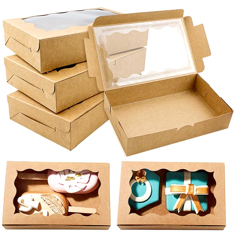 10pcs-Open-Window-Gift-Box-Kraft-Paper-Rectangle-Transparent-Window ...