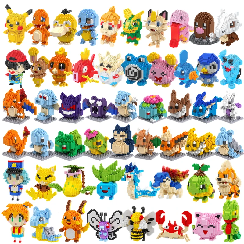 61-Styles-Pokemon-Blocks-Small-Cartoon-Mini-Building-Block-Pikachu ...