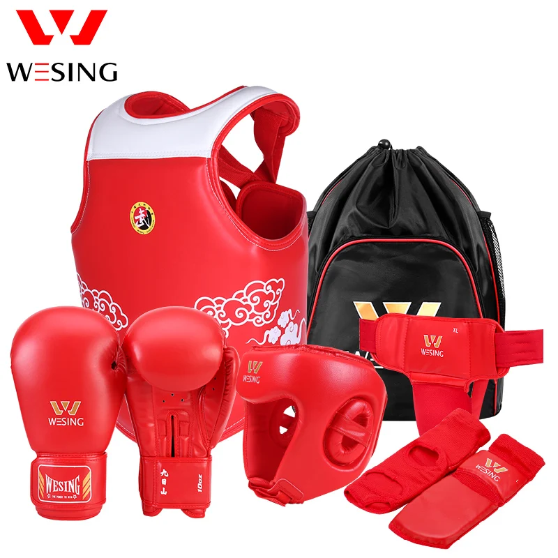 WESING 6 Pcs Martial Arts Wushu Sanda Protective Gears Men Women Head ...