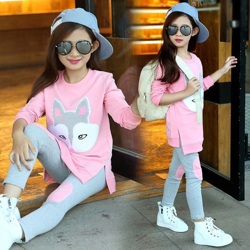 Girls Clothes Set Spring Autumn Jacket + Trousers Pants 2 PCS Children ...