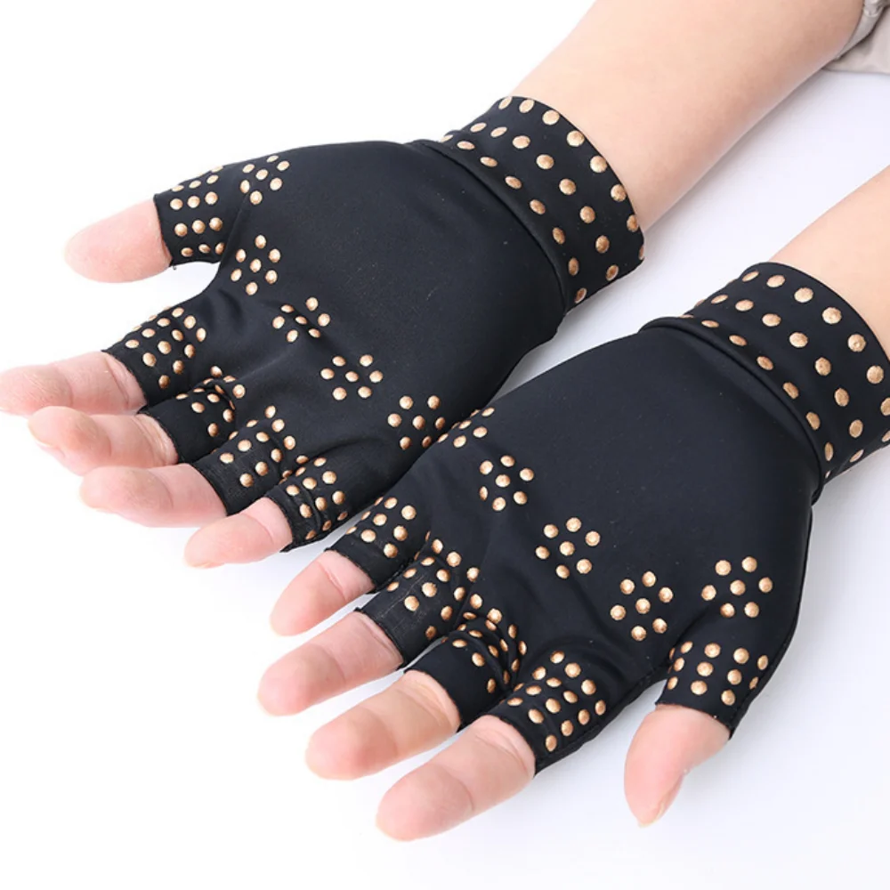 1 Pair Magnetic Therapy Anti Arthritis Hands Gloves Copper Therapy ...