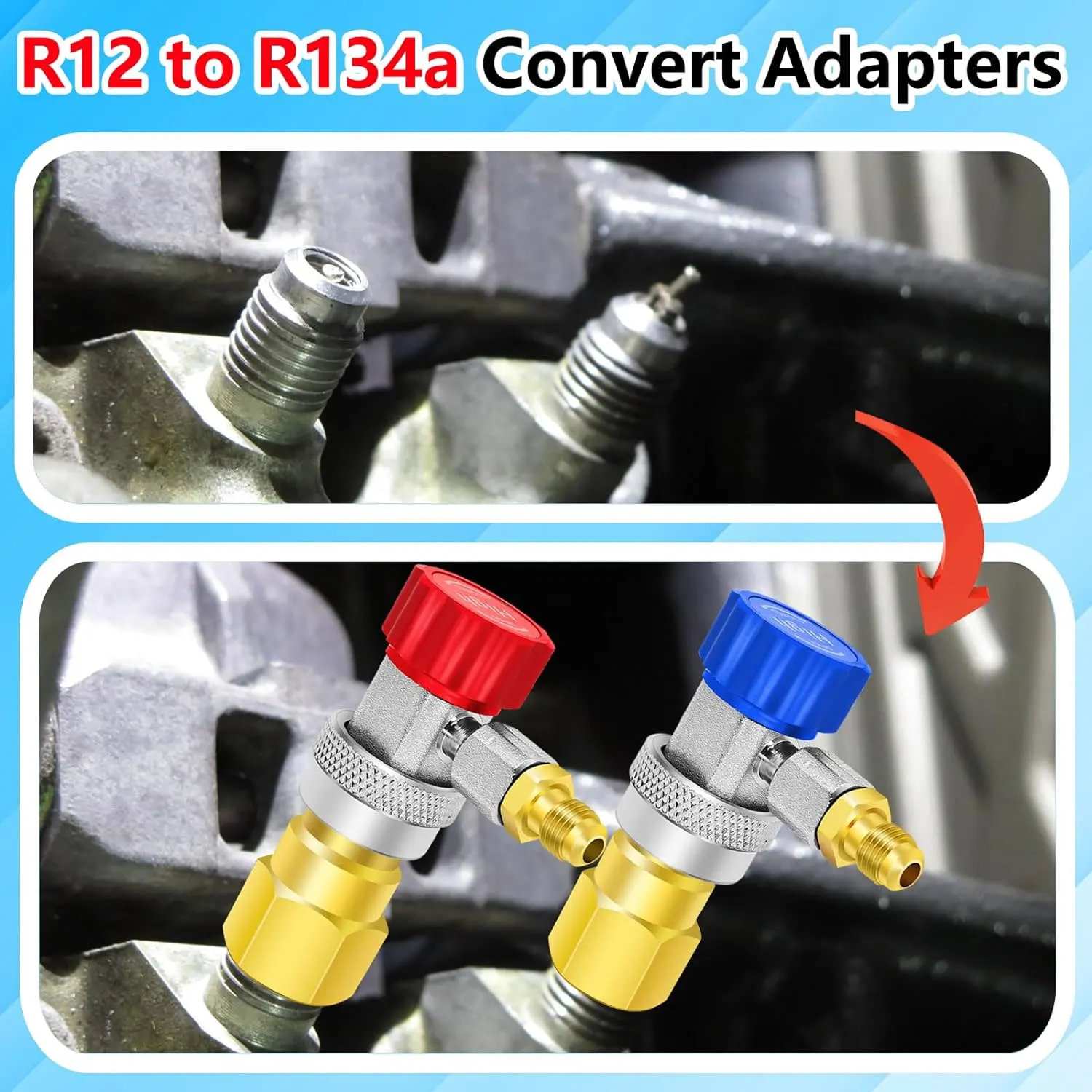 R12 To 134a Adapter Fittings R12 To R134A AC Conversion Kit - Complete ...