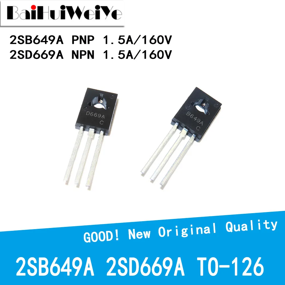 20PCS-LOT-2SB649A-2SD669A-B649A-D669A-NPN-PNP-1-5A-160V-Transistor ...