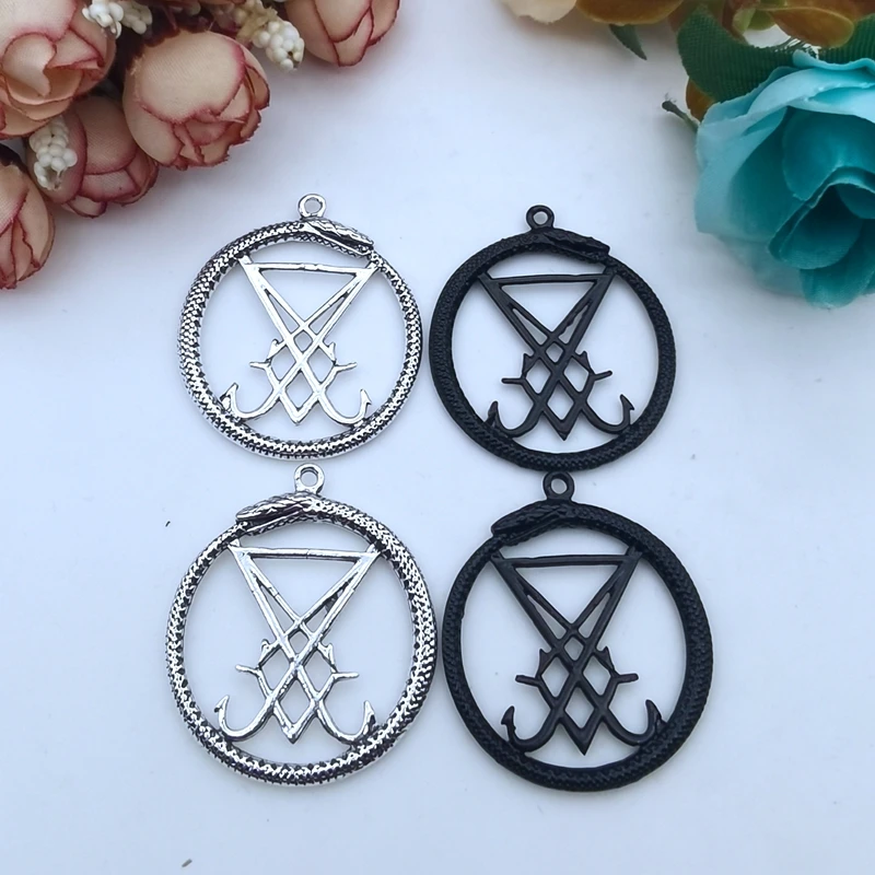 5pcs-SNAKE-Seal-of-Lucifer-Satanic-Sigil-of-Baphomet-Metal-Pendant ...
