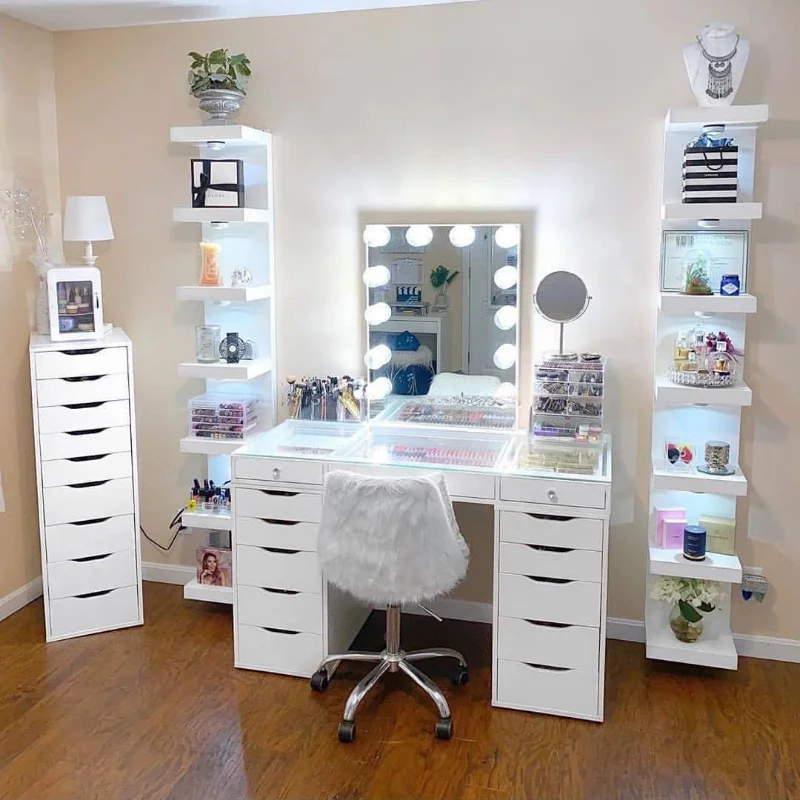 Excelente Qualidade Pintura Brilhante Iluminado Maquiagem Vanity Table