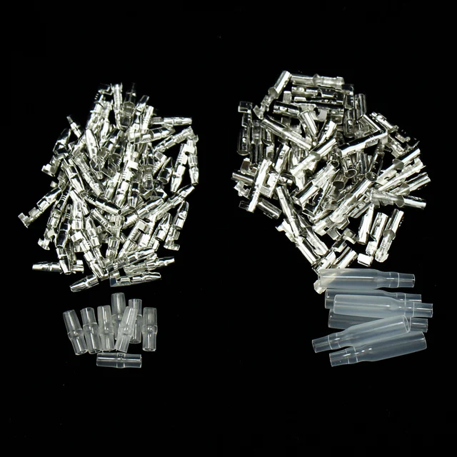 200Pcs/50sets Car Auto Motorcycle Bullet Terminals 4mm Copper Male ...