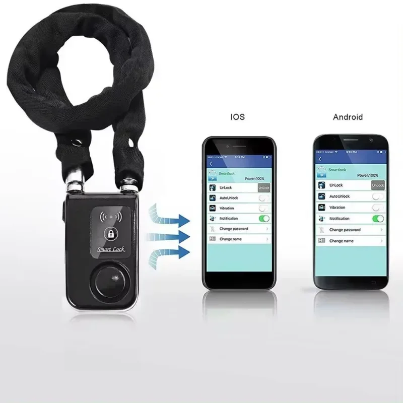 Bicycle-Anti-theft-Alarm-Lock-Bluetooth-Smart-Control-110dB-Security ...