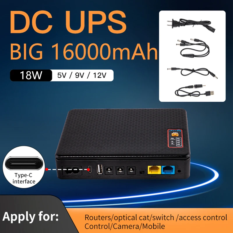 16000mah-DC-UPS-Uninterruptible-Power-Supply-Backup-Battery-5v-9v-12v ...