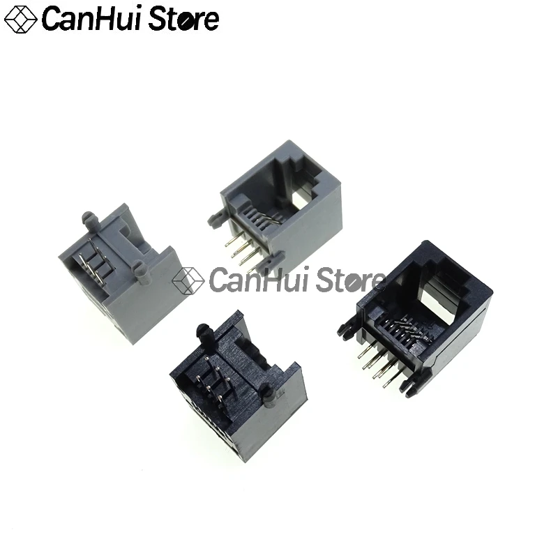 10Pcs RJ12 6P6C RJ11 PCB Mount Telephone Modular Connector Socket Interface Crystal Female ...