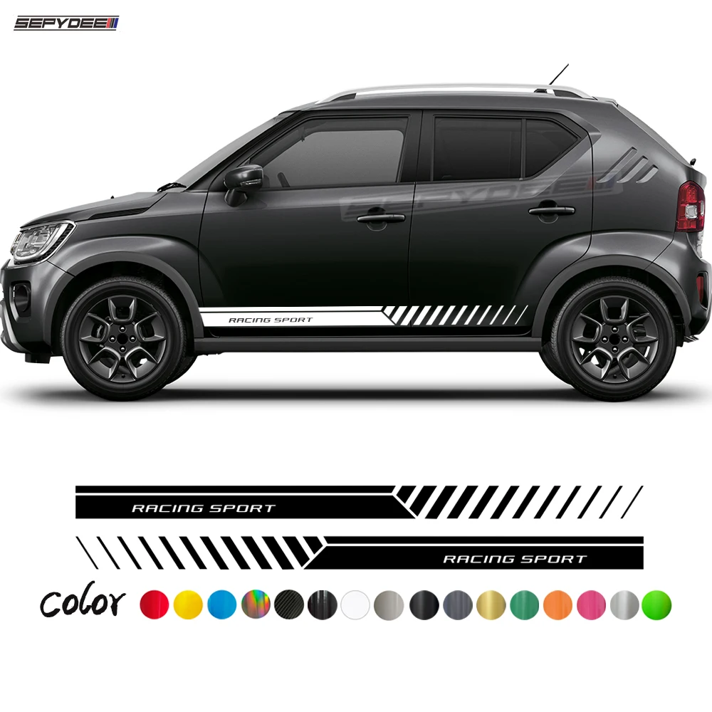 2Pcs-Car-Door-Side-Skirt-Stickers-for-Suzuki-Ignis-Auto-Body-Racing ...