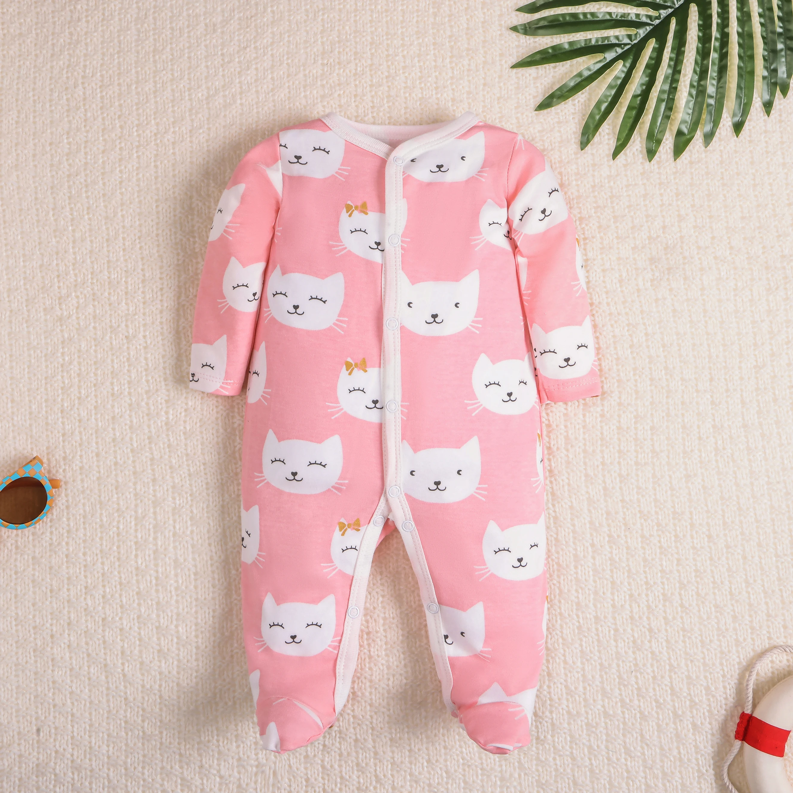 Cozy Long Sleeve Footed Onesie for Newborns, Infant's Clothing, Soft ...