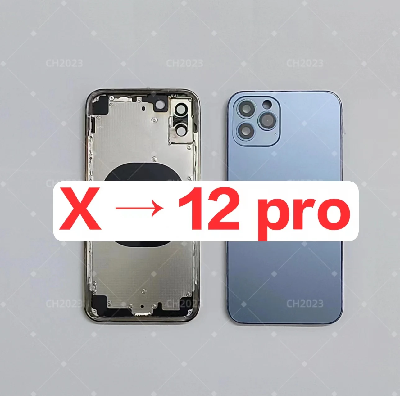 For-iPhone-X-To-12-Pro-DIY-Back-Cover-Case-Fully-Compatible-X-Like-12 ...