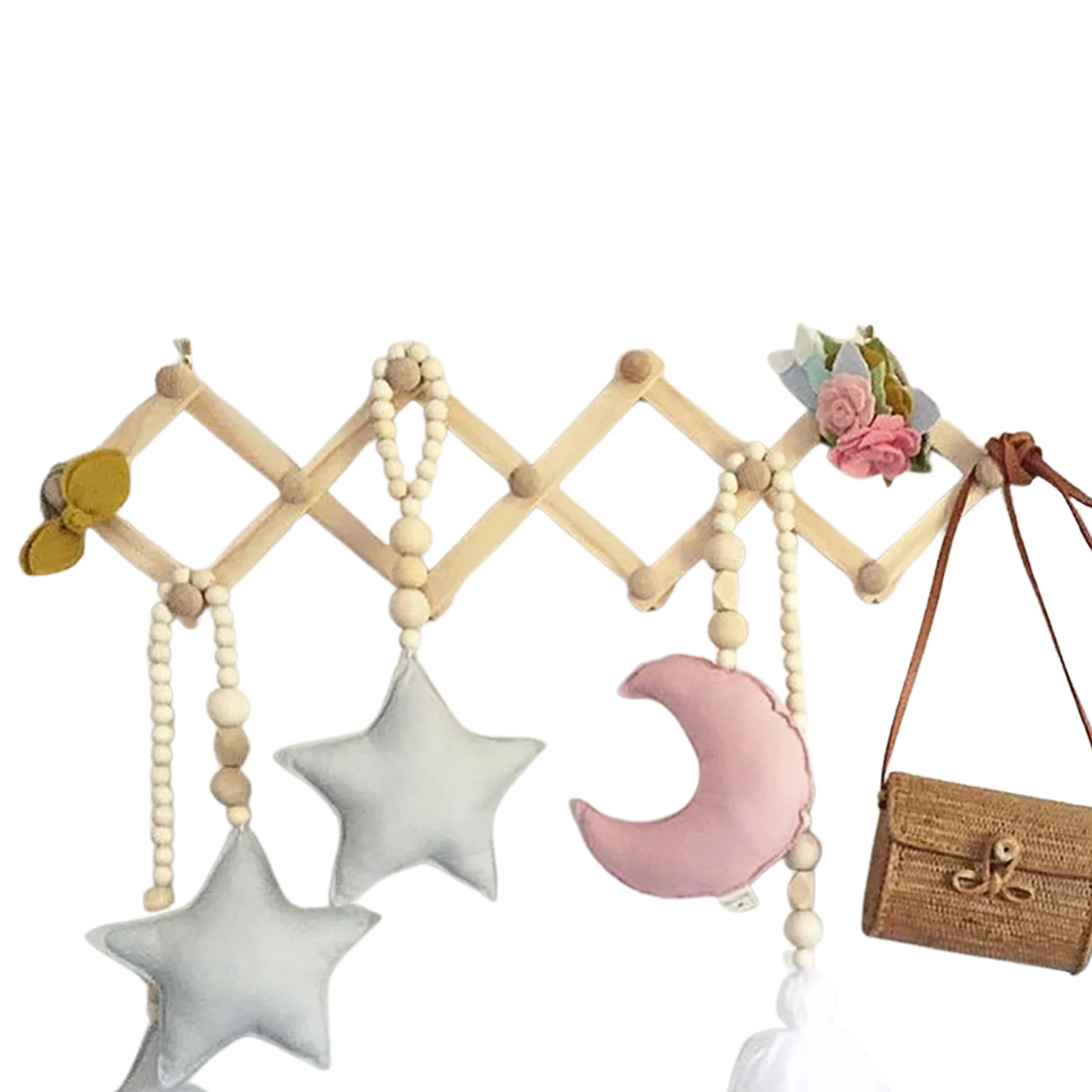 1pc Wooden Expanding Clothes Hanger Adjustable Expandable Coat Rack ...