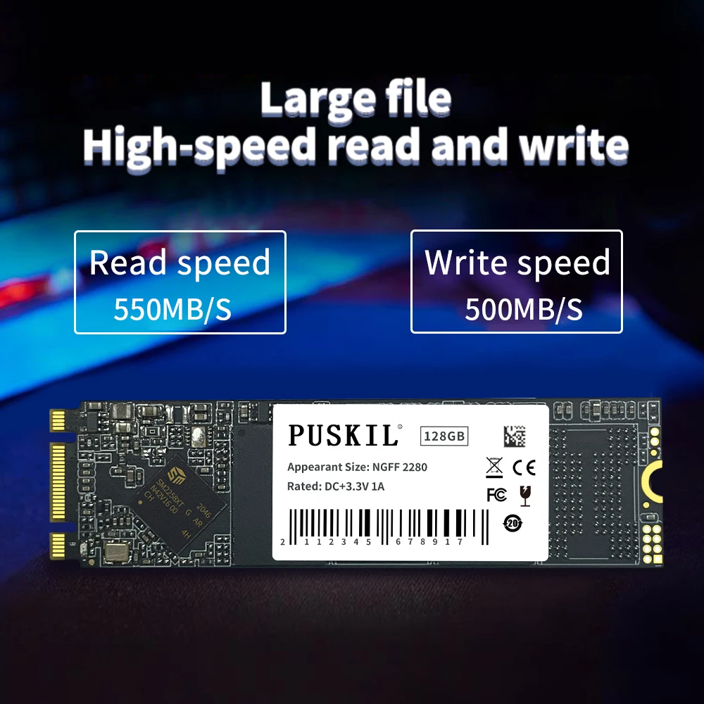 PUSKILL disco duro M.2 NGFF SSD SATA, 10 piezas, 1TB, 512GB, 256GB ...