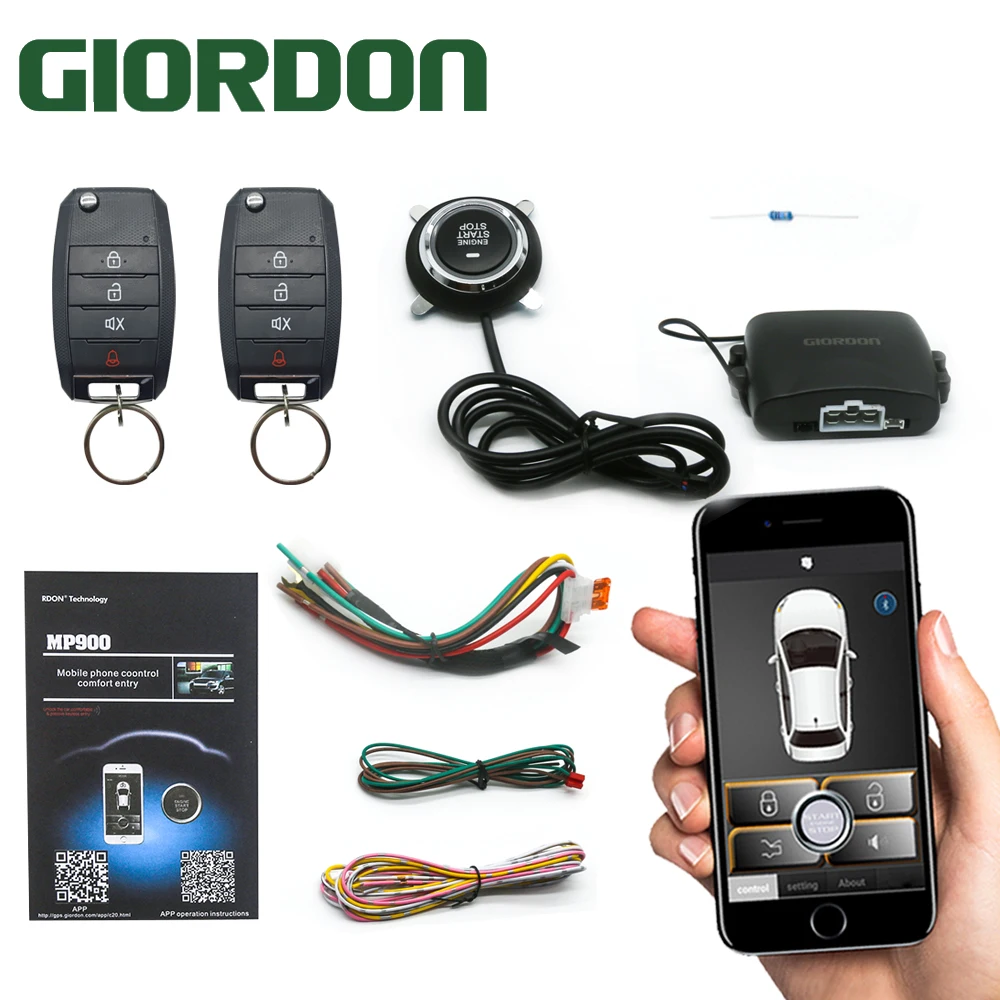 Universal-12V-Car-Alarm-Keyless-Entry-System-Smart-Key-Remote-Start-Kit ...