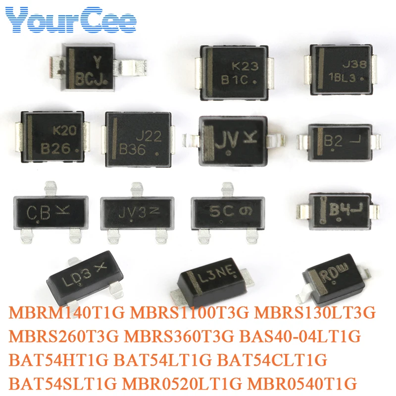 50pcs/10pcs BAT54HT1G JV BAT54HT1 SOD-323 30V/200mA SMD Schottky Diode ...