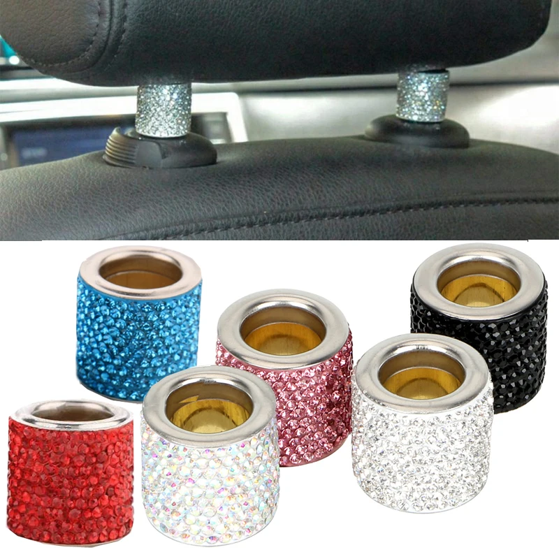 2Pcs Universal Fashion Car Headrest Collars Interior Decoration Rings ...