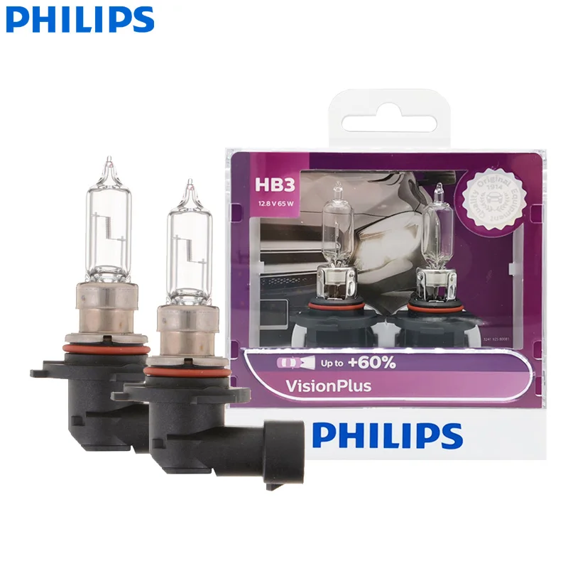 Philips-HB3-9005-12V-65W-P20d-VisionPlus-3250K-Bright-Light-Up-to-60 ...