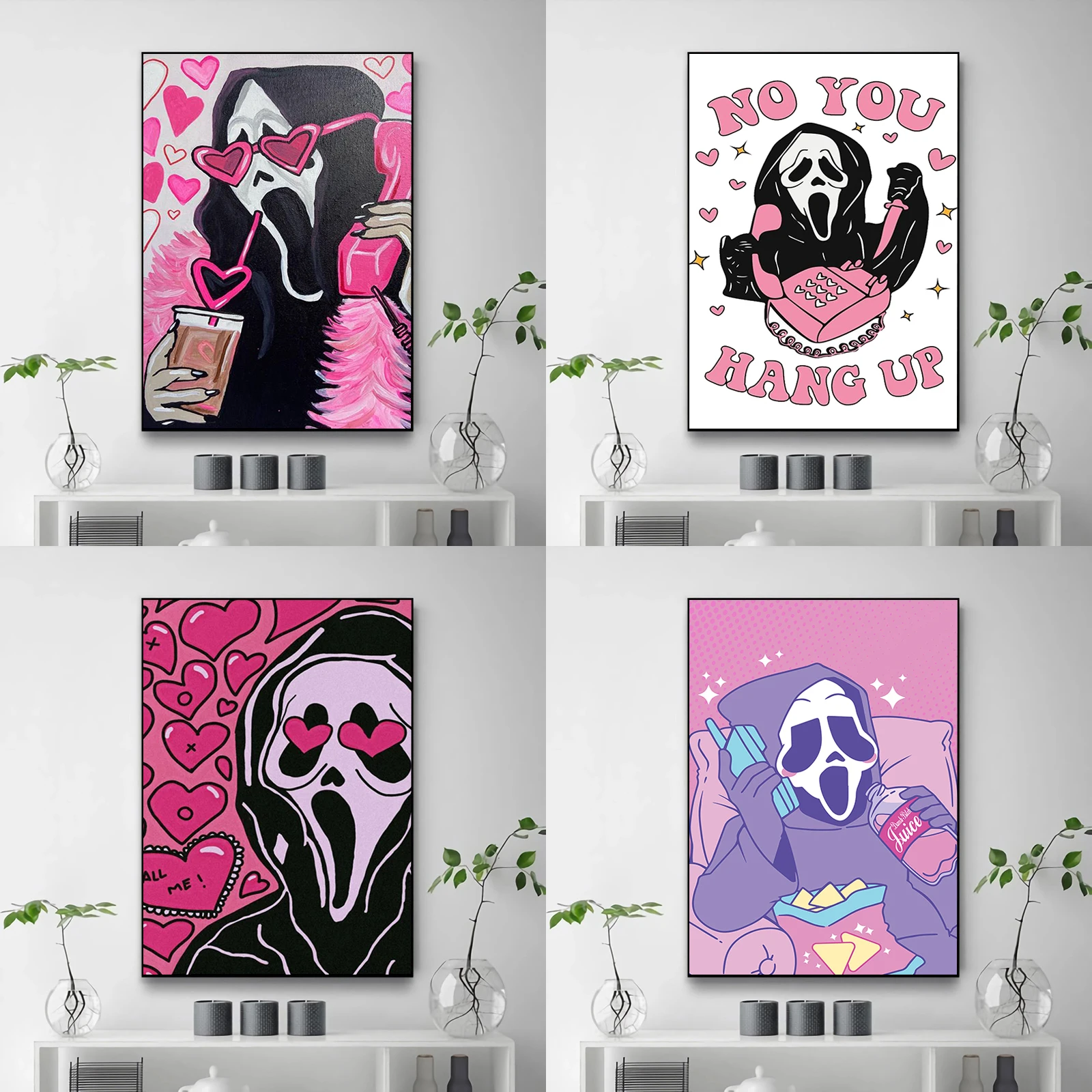 Pink-S-Scream-Poster-Ghostface-Poster-Decor-for-Room-Wall-Posters-Home ...