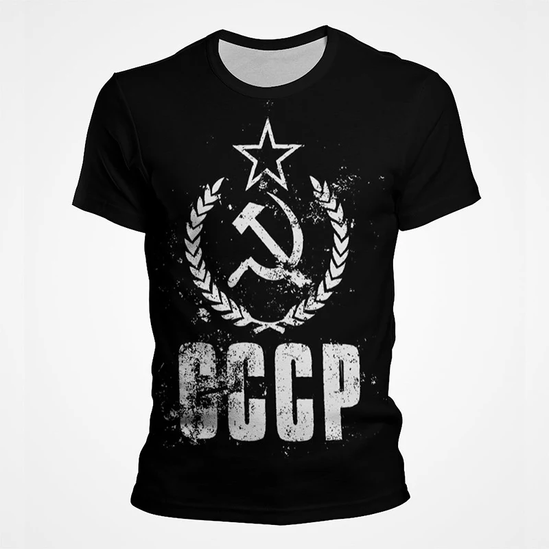 Cccp rus T shirt erkekler için 2023 Vintage sscb sovyetler birliği ...