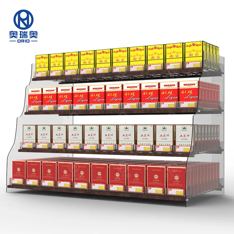 Trapezoidal-Cigarette-Display-Cabinet-Rack-Woodgrain-Aluminium-Tobacco ...