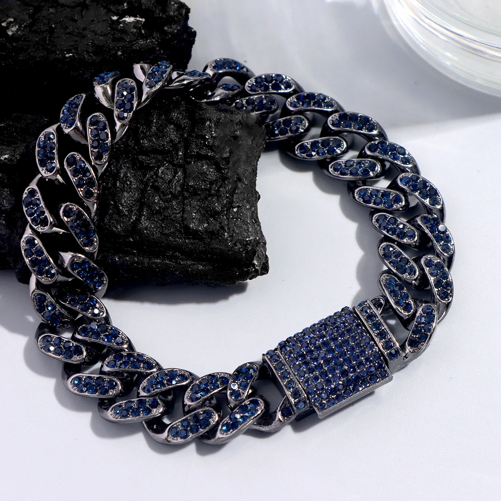 Pulsera de cadena de eslabones cubanos para hombres y mujeres, joyería ...