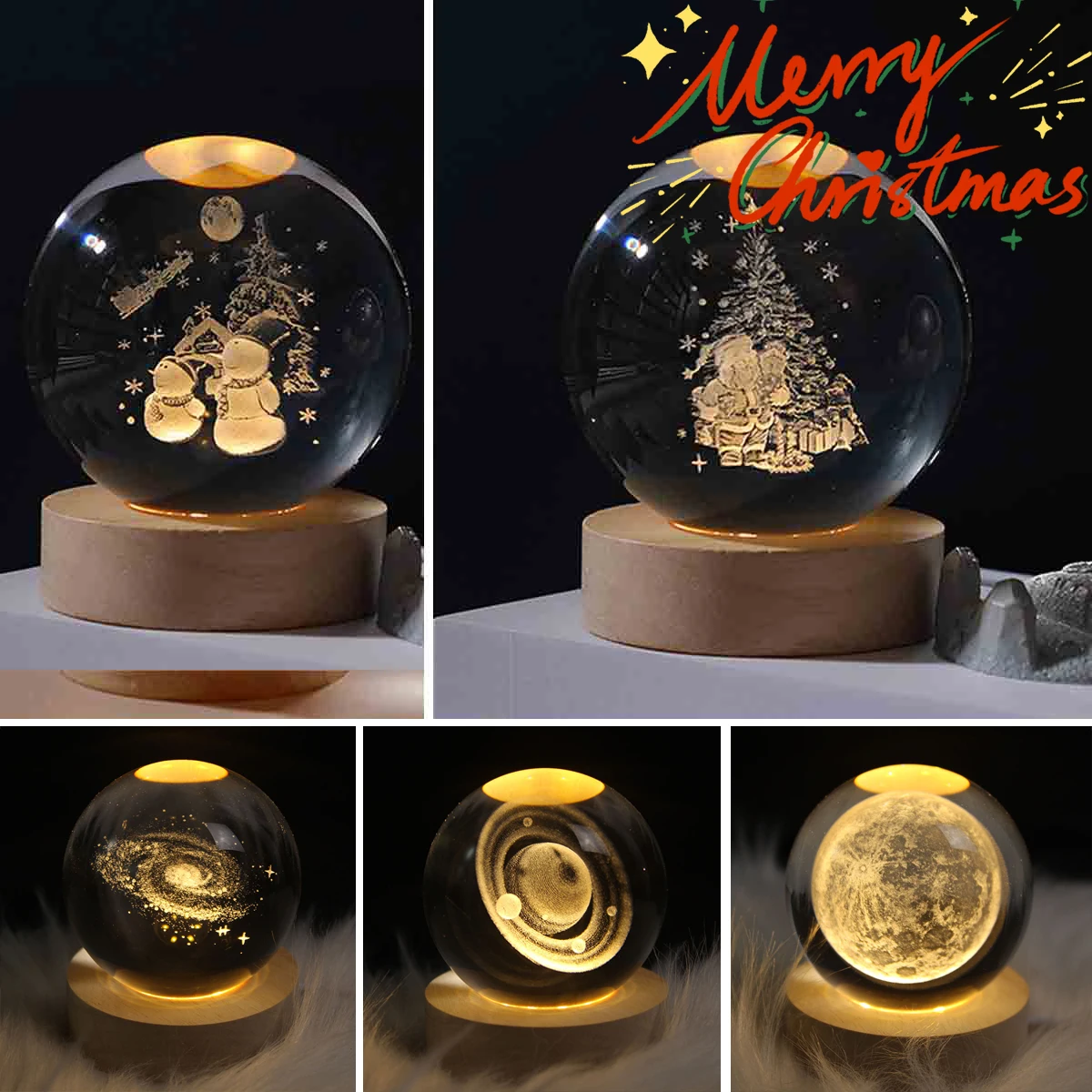 3D-Galaxy-Crystal-Ball-Night-Lamp-LED-Light-Base-Natal-Boneco-de-neve ...