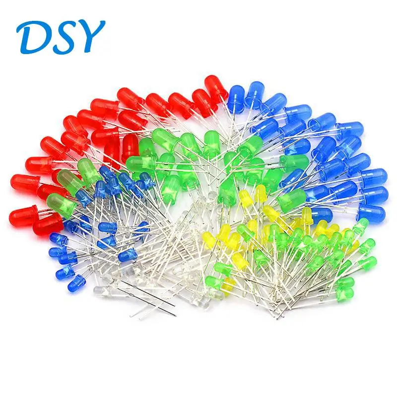 500PCS/Set 3MM LED Diode Kit Mixed Color In line Bulb F3 Red Green ...