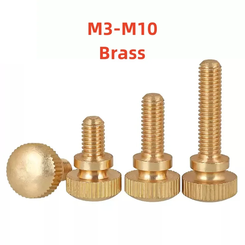 M3 M4 M5 M6 M8 M10 Brass Steps High Head Knurled Hand Screw Double ...