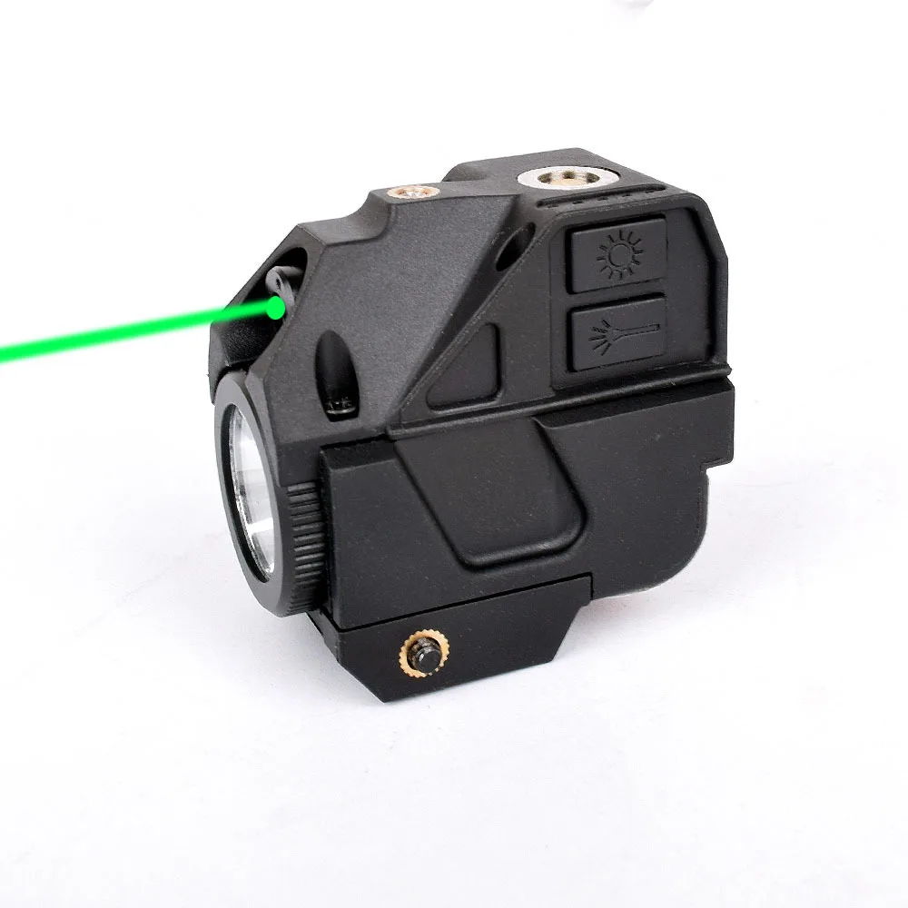 Tactical-LED-Flashlight-Green-Laser-Sight-Combo-Pistol-Light-Compact ...