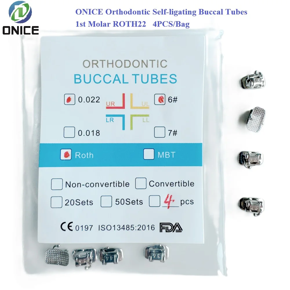 ONICE-Orthodontic-Self-Ligating-Buccal-Tubes-1st-Molar-Roth22-Metal ...