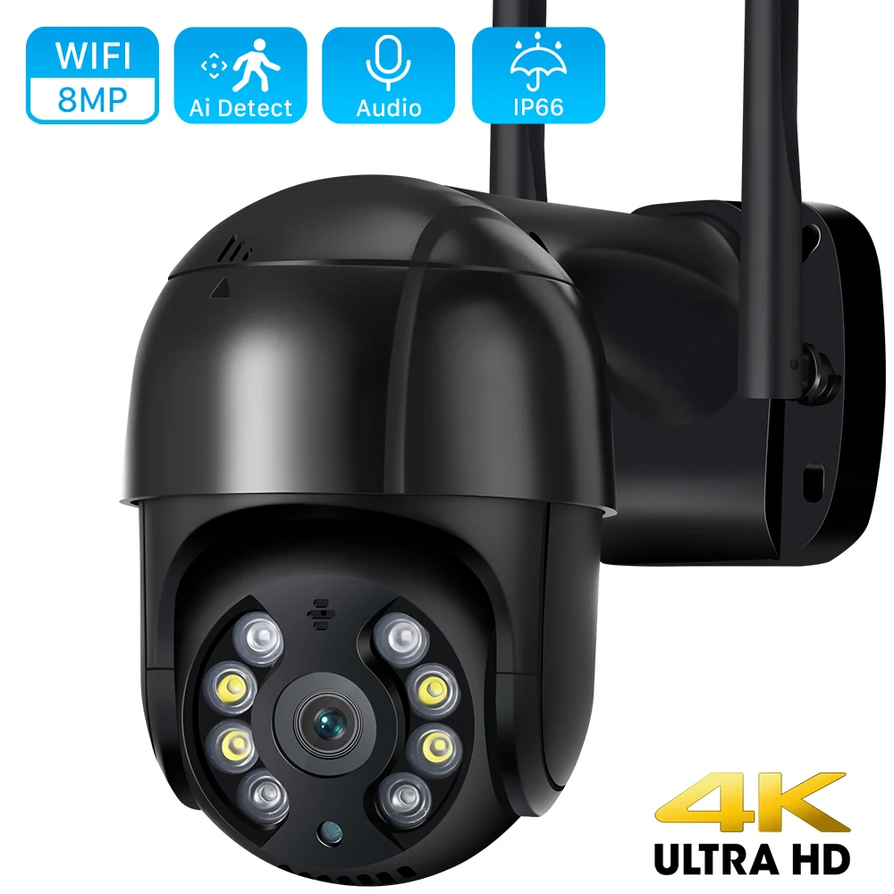 4k 8mp Wifi Ip Camera 5mp H.265 Wireless Outdoor Ptz Camera Ai Tracking ...
