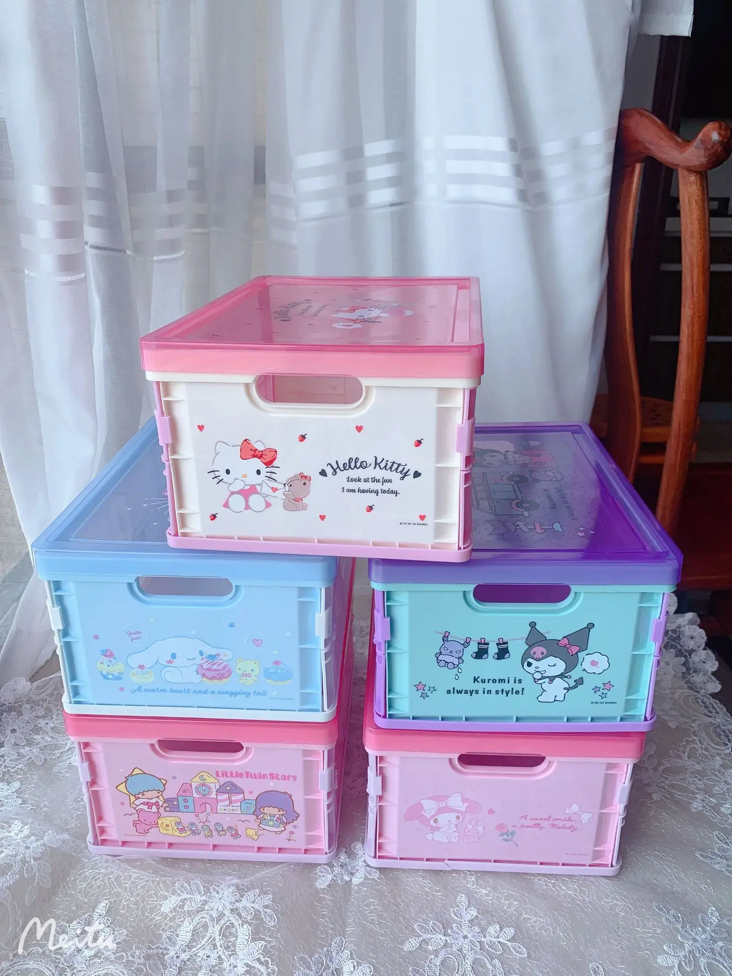 Hello-Kitty-anime-Sanrio-cartoon-folding-box-Kuromi-My-melody-desktop ...