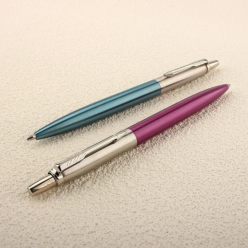 Luxury-New-Ballpoint-Pen-Dark-Blue-Ink-Pen-Stainless-Steel-Push ...