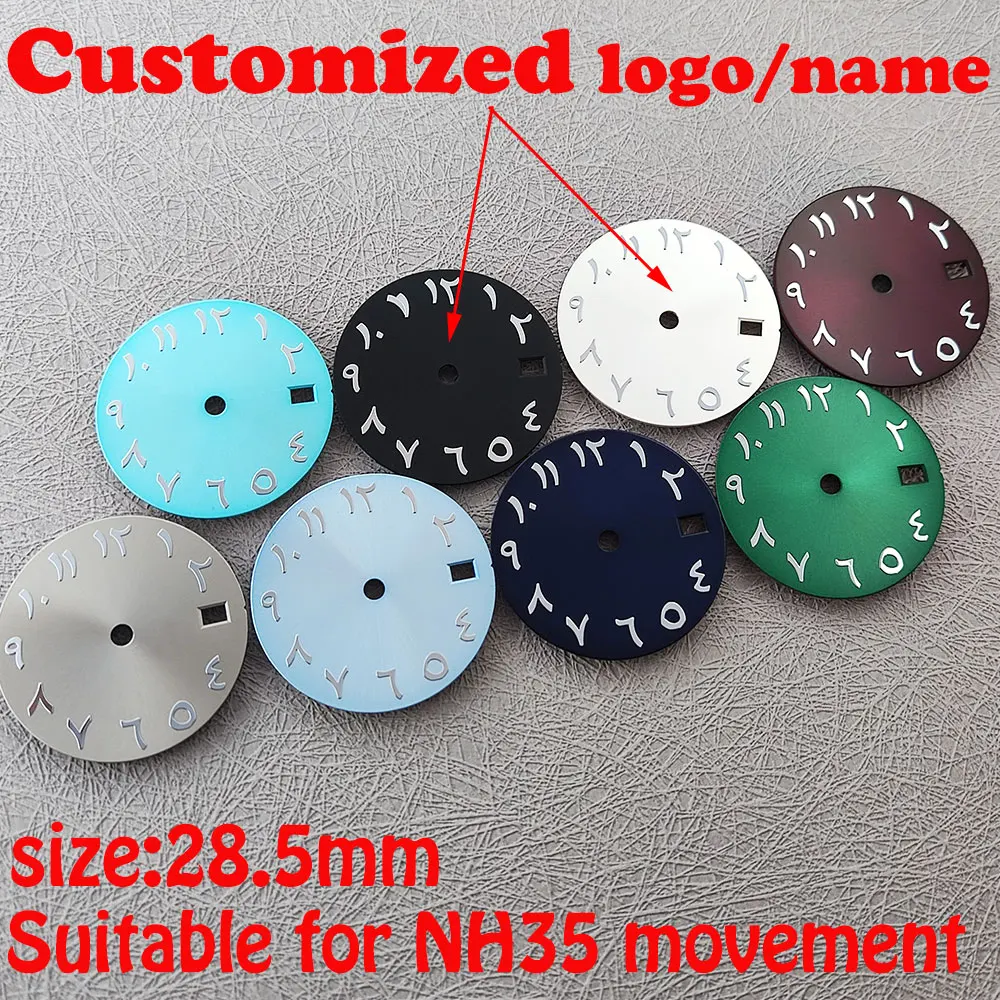 New-Arabic-dial-28-5mm-dial-solid-metal-NH35-dial-solid-color-sterile ...