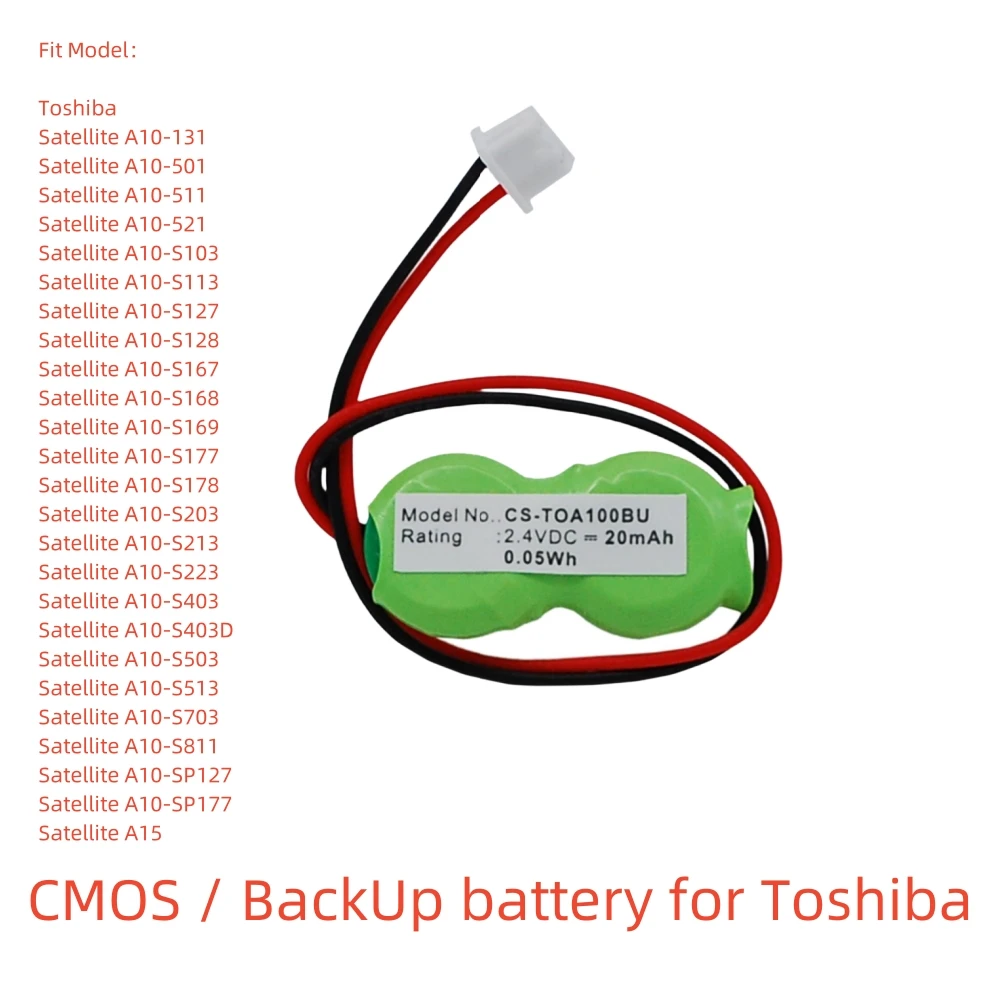 i-MH CMOS/Backup Battery for Toshiba – 2.4V, 20mAh, Compatible with ...