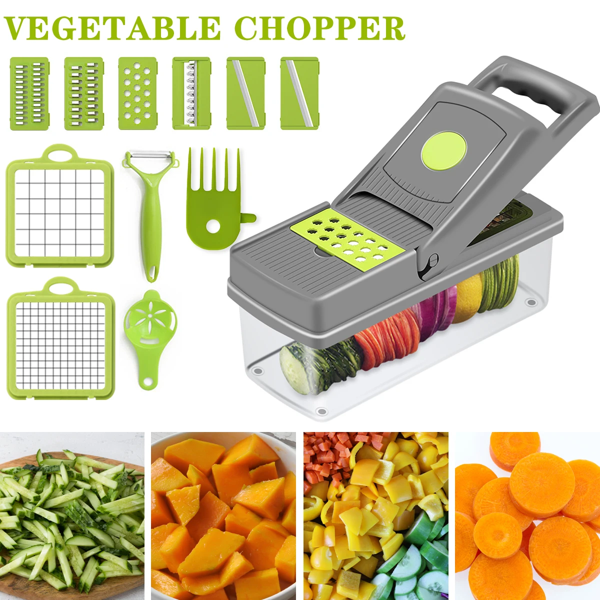 Ralador De Legumes – Chopper Manual Multifuncional com 8 Lâminas ...