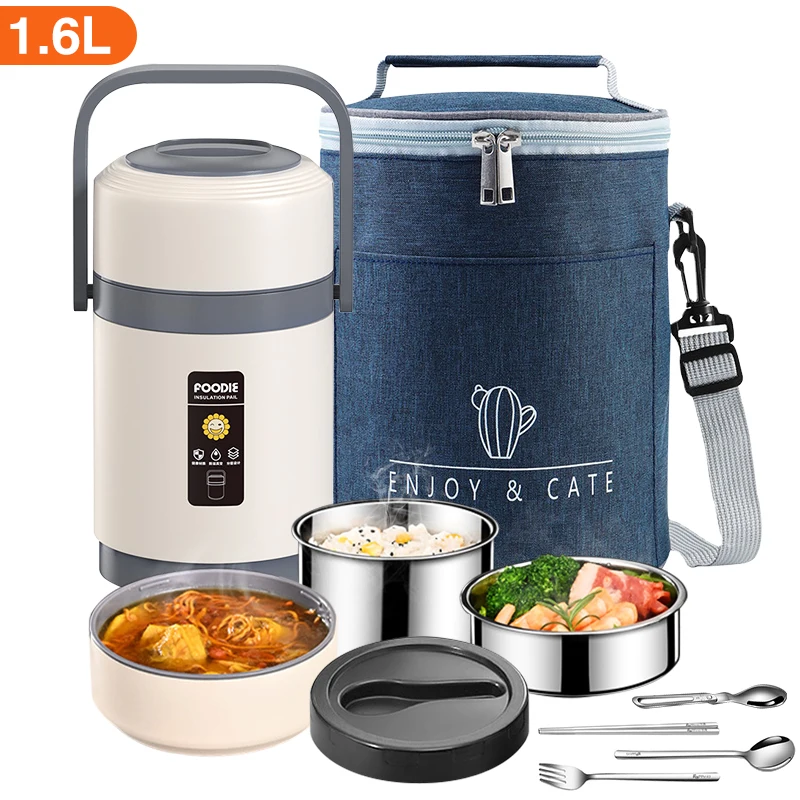 1-6L-USB-Electric-Heated-Lunch-Box-Stainless-Steel-Bento-Lunch-Box-Food ...