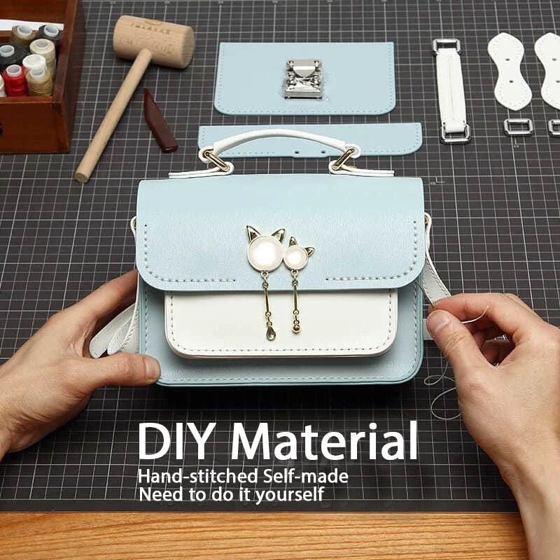 DIY-Making-Kit-Cambridge-Sewing-Pattern-PU-Leather-Set-Handmade-Handbag ...