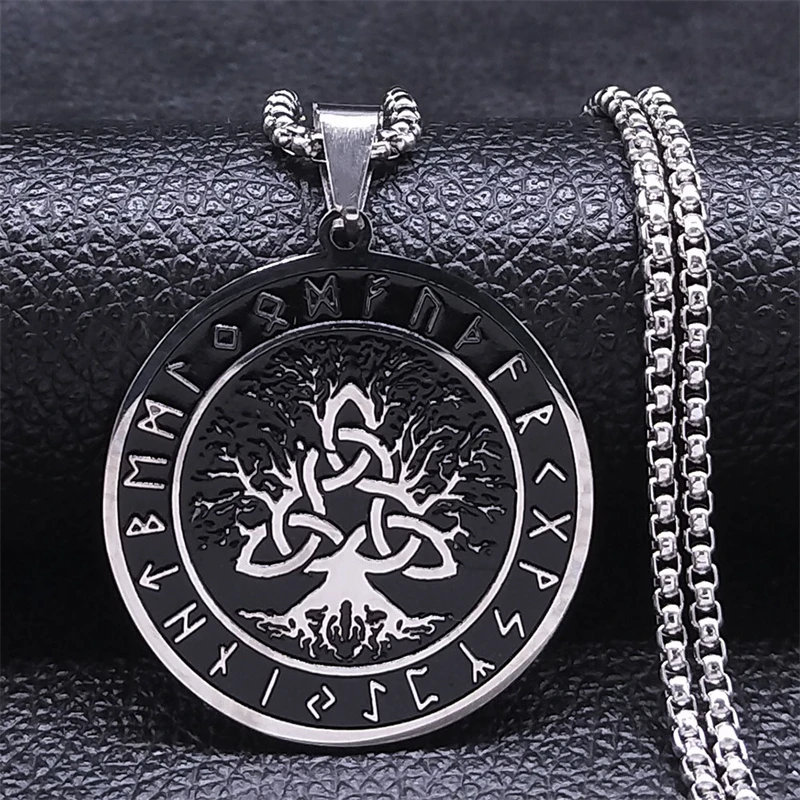 Viking Odin Norse Amulet Rune Trinity Knot Necklace Stainless Steel ...
