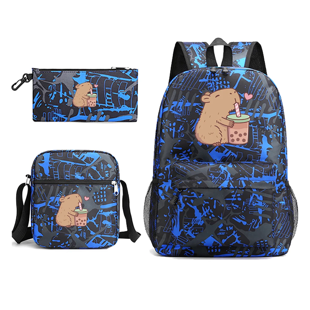 Cute-Capybara-Loves-Bubble-Tea-Backpack-Boys-Girls-Teens-School-Bags ...