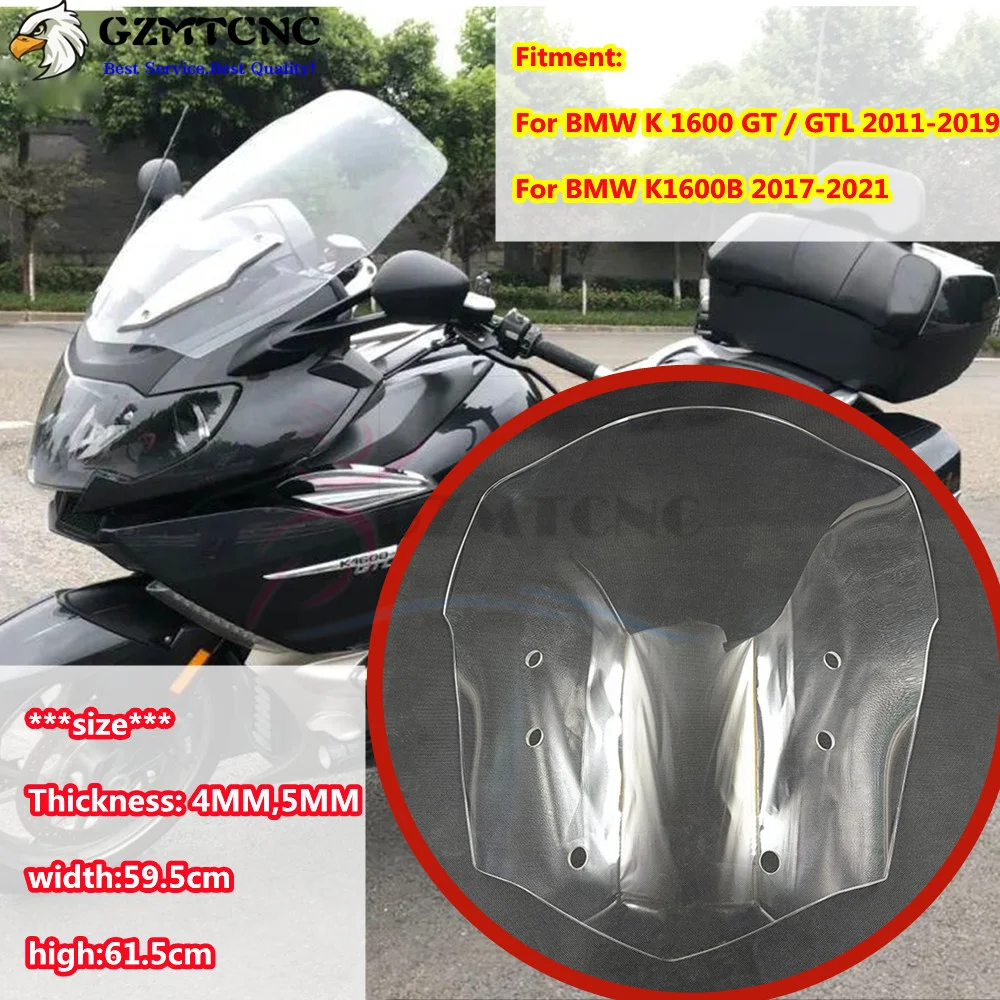 For BMW K1600 GT/GTL 2011-2021 4MM/5MM Windscreen Wind Touring Shield ...