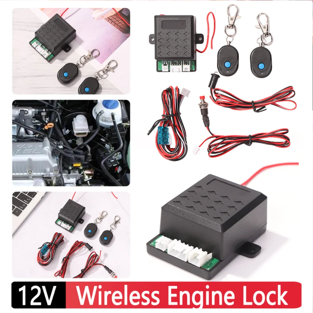 12V-Wireless-Engine-Lock-Car-Alarm-System-433-9MHz-Immobilizer-Anti ...