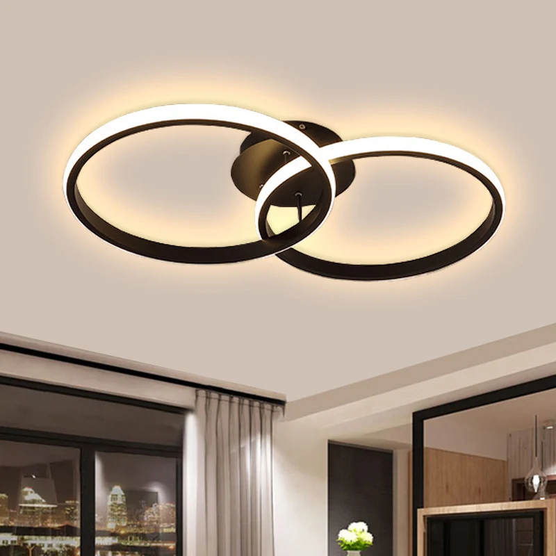 Nordic-Black-White-Led-Ceiling-Lights-For-Living-Room-Dining-Room-Rings ...