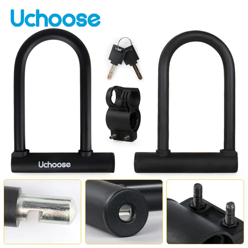 Waterproof-Durable-Bike-U-Lock-Mountain-Bike-Road-Bike-Padlock-Anti ...