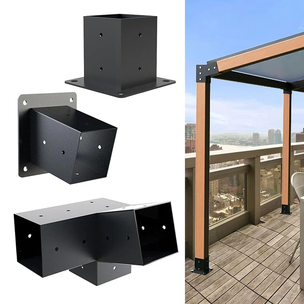 1pc Slanted Roof Pergola Brackets Wall Mount With Hardware For 4x4 Inch ...