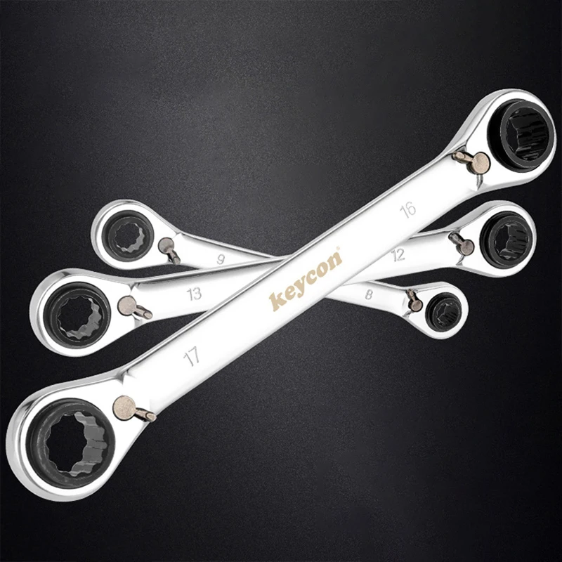 Jewii Ratchet Wrench Double Head Spanners Gears 4 In 1 Multi ...